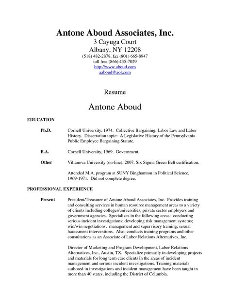 Associate Degree Resume Sample Williamson