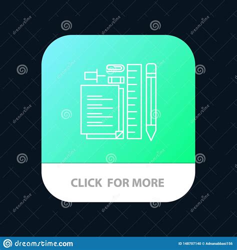 Stationary Pencil Pen Notepad Pin Mobile App Button Android And