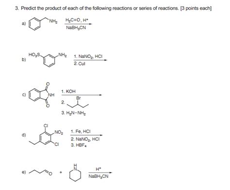 Solved 3. Predict the product of each of the following | Chegg.com