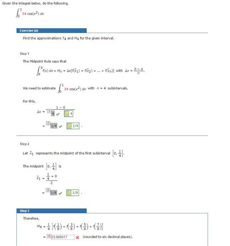 solved given the integral below do the following