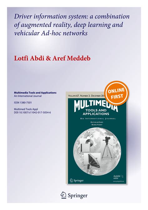 Pdf Driver Information System A Combination Of Augmented Reality Deep Learning And Vehicular