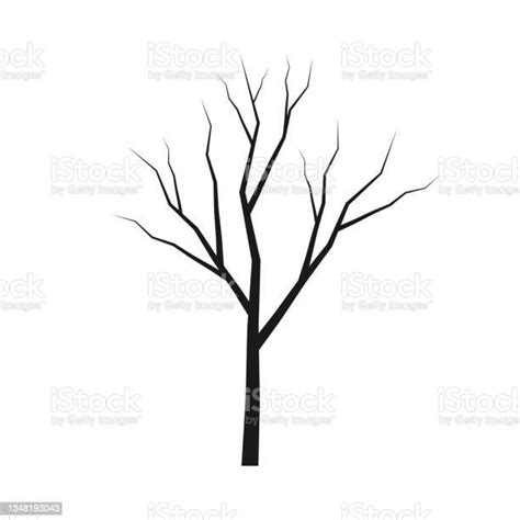 Tree Trunk Silhouette Wood Branch Icon Forest Symbol Vector