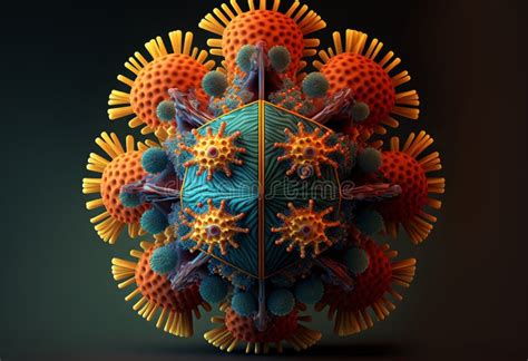 Spore Microbe Fractal Shape Virus Round Bacteria Stock Illustration Illustration Of Fractal