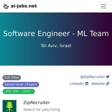 Hiring Software Engineer Ml Team In Tel Aviv Israel Raimljobs