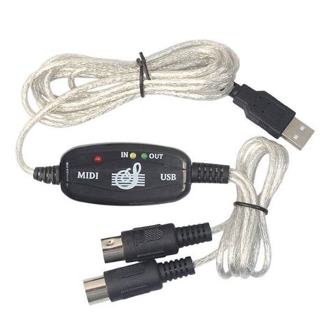 MIDI To USB Cable Convert Adapter USB IN OUT MIDI Grandado