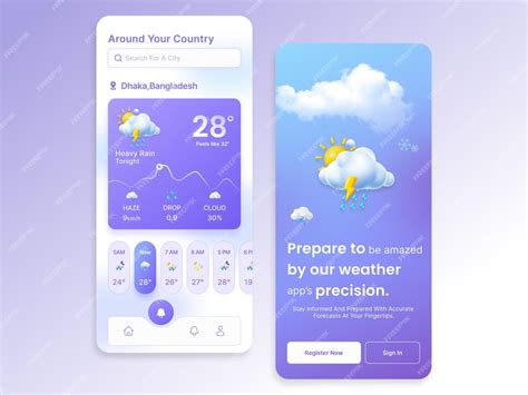 Premium Psd Weather Mobile App Ui Design Template