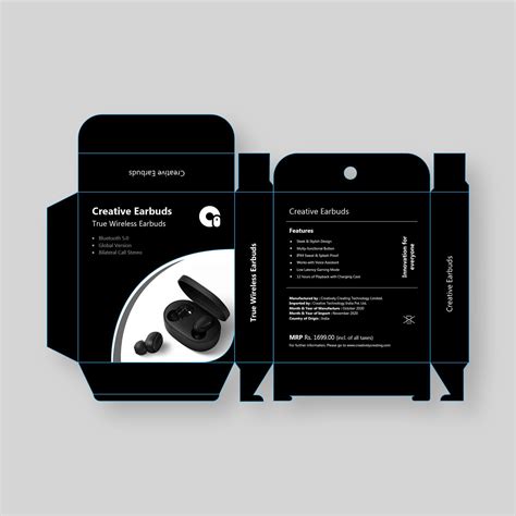 Creative Earbuds Packaging Design Box Packaging Design Electronics