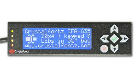 20x4 Usb Lcd Display In Steel Enclosure White Text On Blue From Crystalfontz