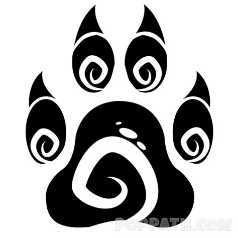 How To Draw A Paw Print Tattoo Pop Path