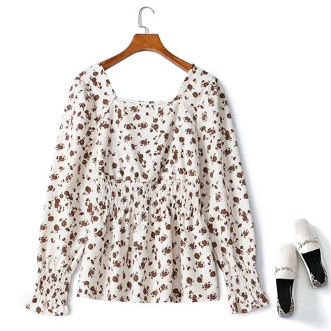Jane Plus Size Square Neck Floral Long Sleeve Top Hello Curve