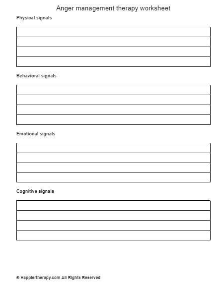Anger Management Therapy Worksheet Happiertherapy Worksheets Library