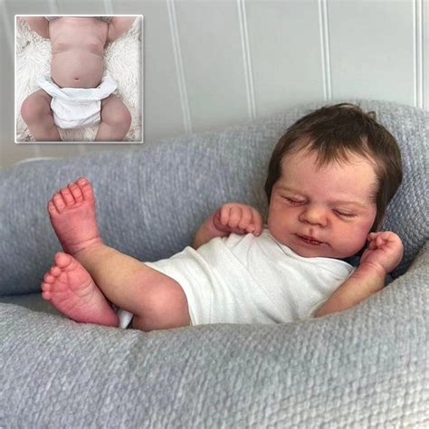Boneca Bebê Reborn De Silicone De 19 Polegadas Menino Menina Pascale Recém Nascido Dormindo Já