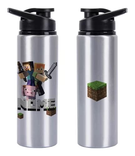 Garrafa Squeeze Minecraft Steve Alex Personalizada Com Nome