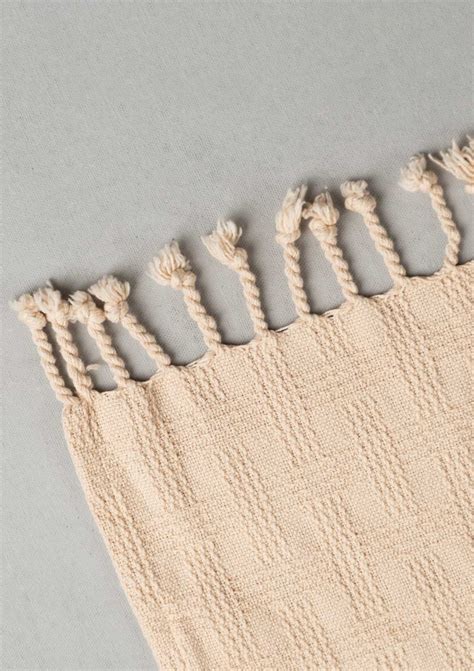 Textured Solid Throw Ivory