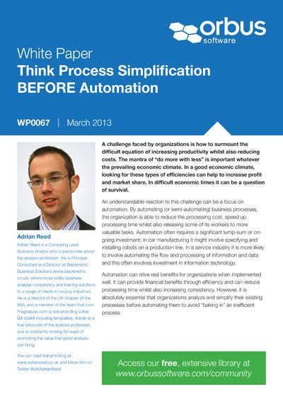 Think Process Simplification Before Automation