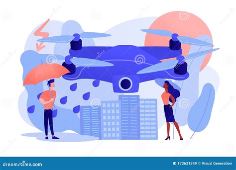 Meteorology Drones Concept Vector Illustration Stock Vector Illustration Of Meteorology