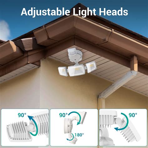 Eave Mount Motion Lights Motion Sensor Flood Light 28w 3000lm Security