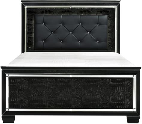 Allura Eastern King Bed With Led Lighting In Black By Homelegance