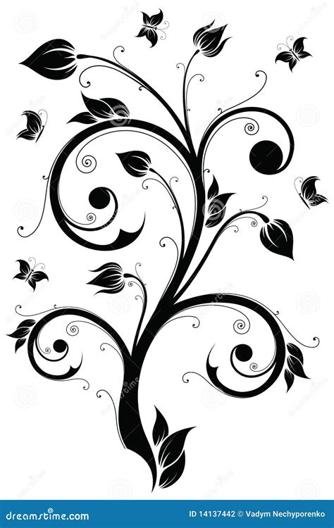 Floral Design Element Vector Illustration Stock Vector Illustration Of Butterfly Design