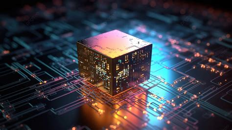 The Dark Abstract Cube A 3d Render Of The Iot Concept Background Iot