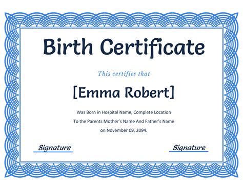 Birth Certificate Border Spirit Border Laser And Inkjet Letterhead