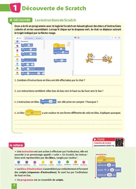 cahier d algo cycle 4 pour apprendre de façon progressive l