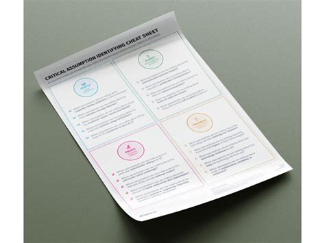 Critical Assumption Identifier Cheat Sheet Sustainable Business