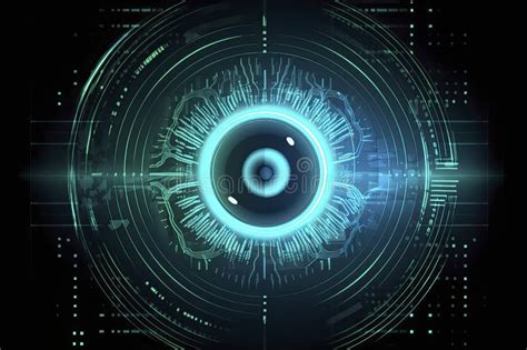 digital eye data network and cyber security technology vector