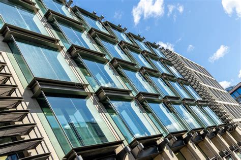 Amazing Glass Covered Buildings With Stunning Engineering And Design Seen Above The City Stock