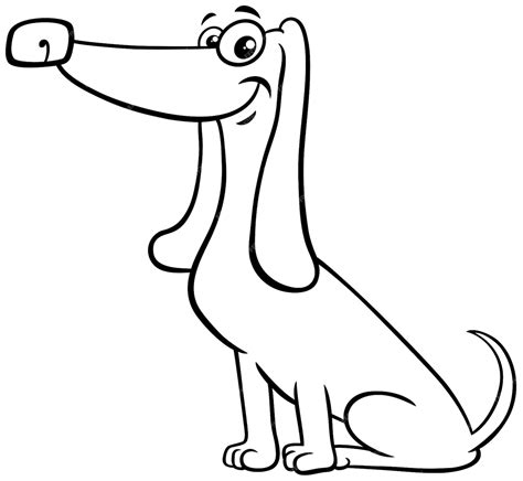 Página Para Colorear De Perro Salchicha De Pura Raza De Divertidos