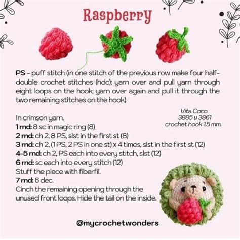 Raspberry And Mushroom Free Pattern