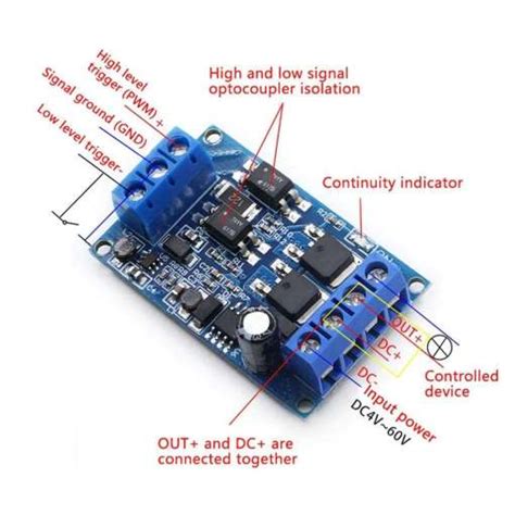Mosfet Trigger Switch Driver Module Pwm Regulator 4v∼60v 10a 600w Makers Electronics