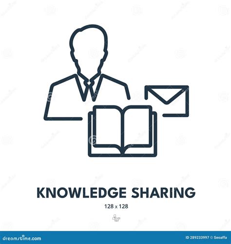 Knowledge Sharing Icon Education Teaching Learning Editable Stroke Vector Icon Stock Vector