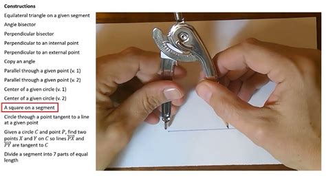 Several Basic Straightedge And Compass Constructions Youtube