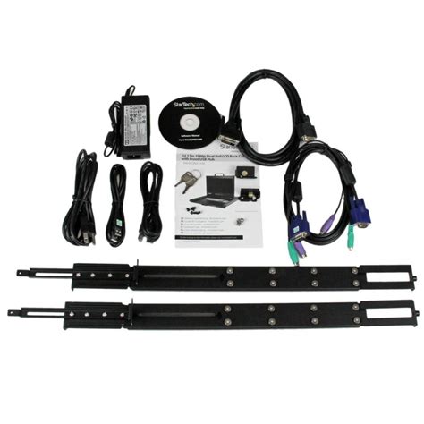 Startech U In Hd P Dual Rail Rackmount Lcd Console W Fingerprint Reader And Front Usb Hub