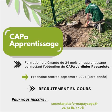 🚨 Offre De Formation Capa Apprentissage 🚨 Formapaysage