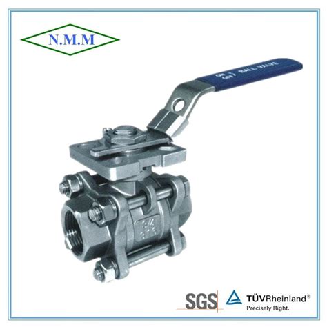 Full Bore Threaded End 1000wog 3pc Ball Valve With Mounting Pad China