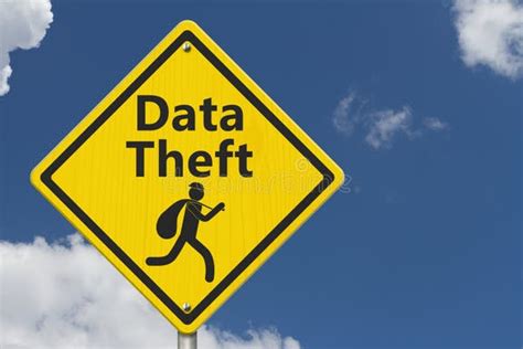 Data Theft Warning With Thief Sign Stock Image Image Of Personal