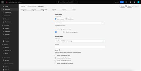 Create A Dataflow Using A Marketing Automation Source In The Ui Adobe
