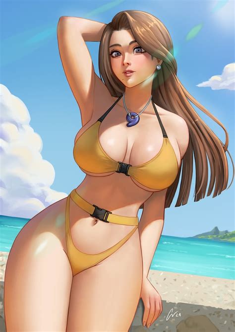 Rule 34 Beach Bikini Brown Hair Geravass Gyakuten Saiban Magatama Mia Fey 11662318