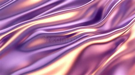 Smooth Purple And Gold Silk Fabric Waves Create Elegant And Luxurious Texture Concept Stock