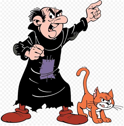 Gargamel Pitufina Azrael Pitufo Valiente Pitufo Fuerte Papá Pitufo