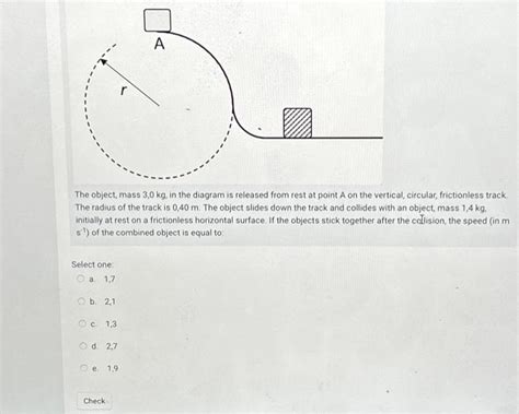 Solved The Object Mass Kg In The Diagram Is Released Chegg