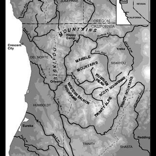 Klamath Mountains Map