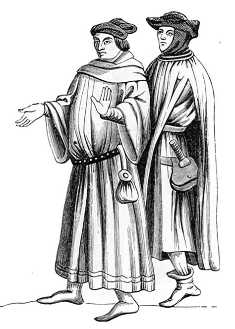 Medieval Life Two Burgesses With Hood