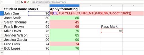 Conditional Formatting Using Cell Formula In Libreoffice Calc