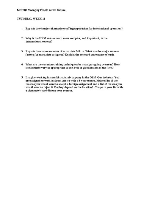 Tutorial Week 11 About Oraganization Culture Mgt300 Managing People