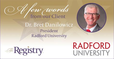The Registry On Linkedin Many Thanks To Dr Bret Danilowicz President Of Radford University For…