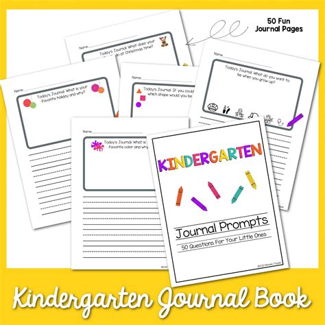 50 Kindergarten Journal Prompts Printable Kindergarten Writing
