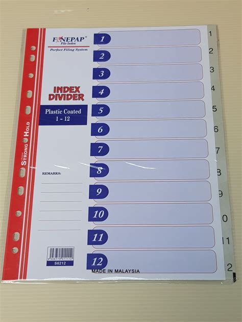A4 Pp Index Divider Pp Color And Grey Plastic Index Divider